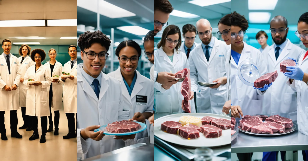 Lexica - A photo of a diverse group of scientists in white lab coats ...
