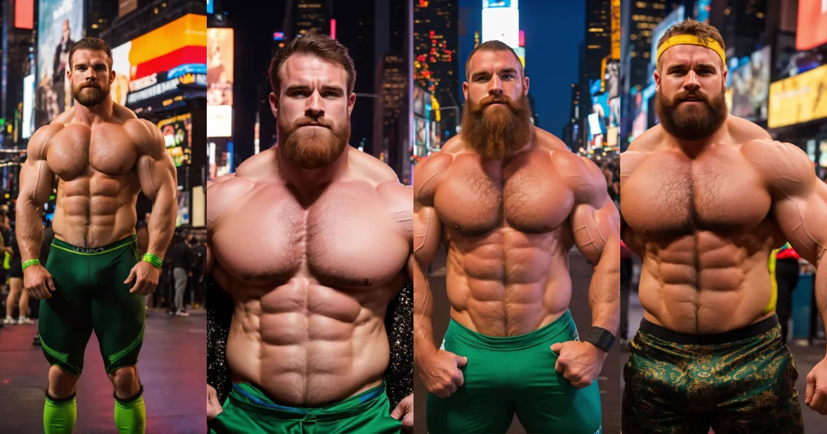 Lexica - 30-year-old hairy Irish man with big muscles, big bodybuilder ...