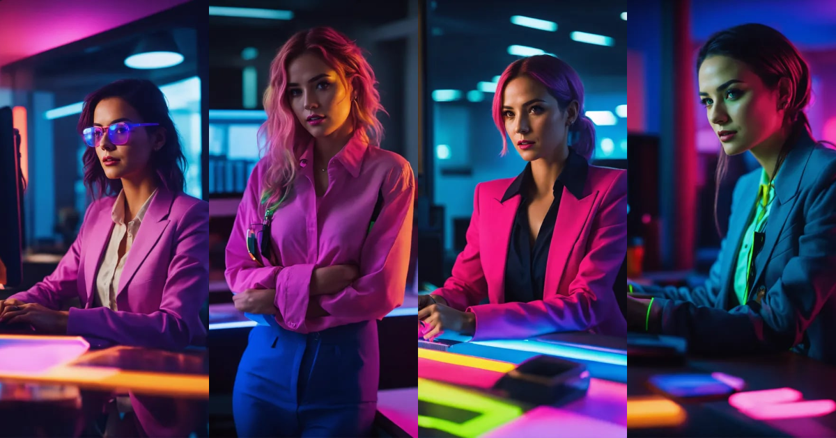 Lexica - Cinematic photography, modern, female trickster in an office ...