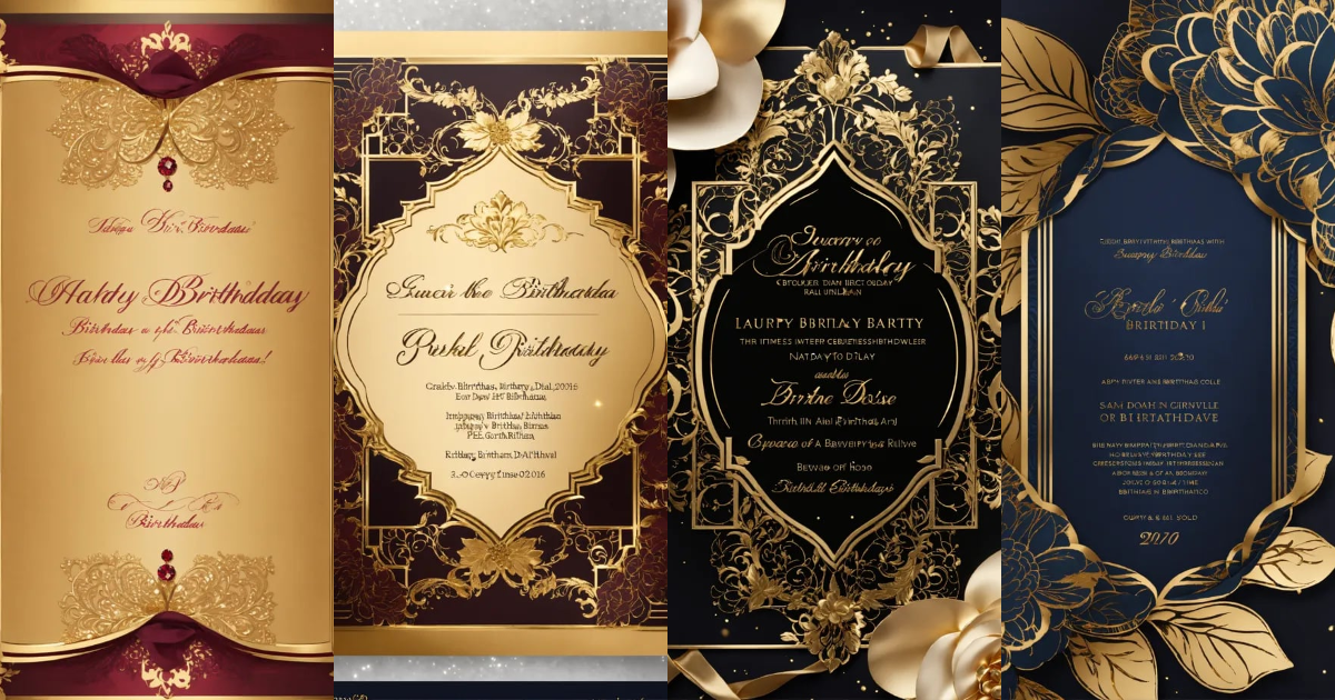 Lexica - Design a birthday invitation template that exudes opulence and ...