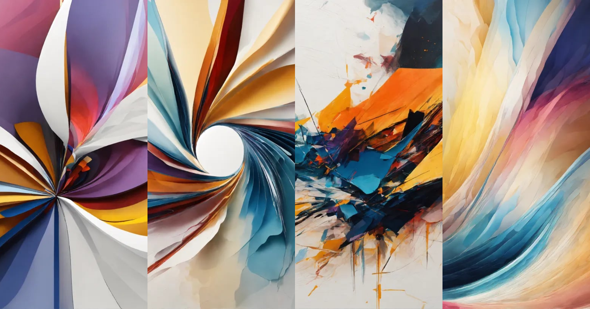 Lexica - Abstract art, fewer colors, clean design, white background