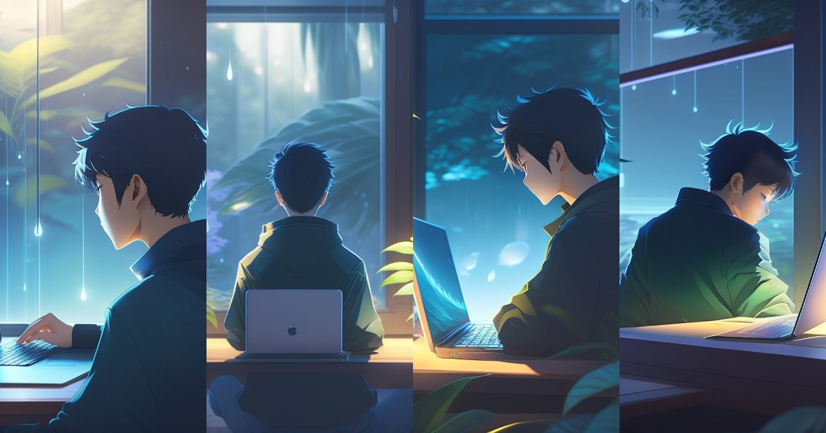 Lexica - Create a high resolution artwork of Anime Boy is programming ...