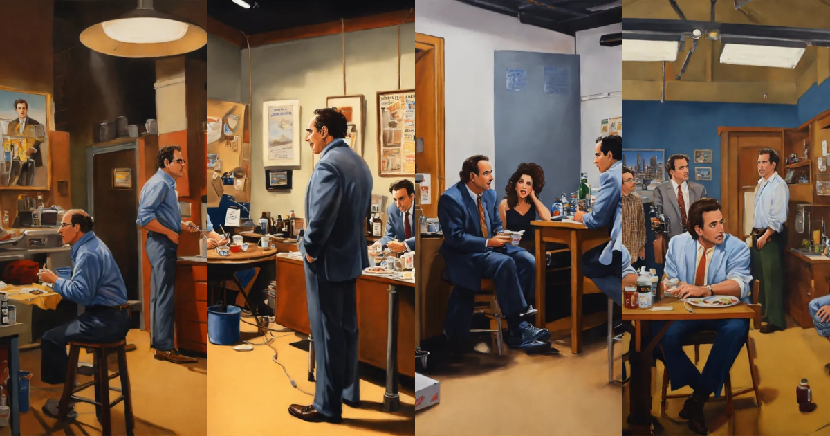 Lexica - An illustration from the back stage of the Seinfeld series ...