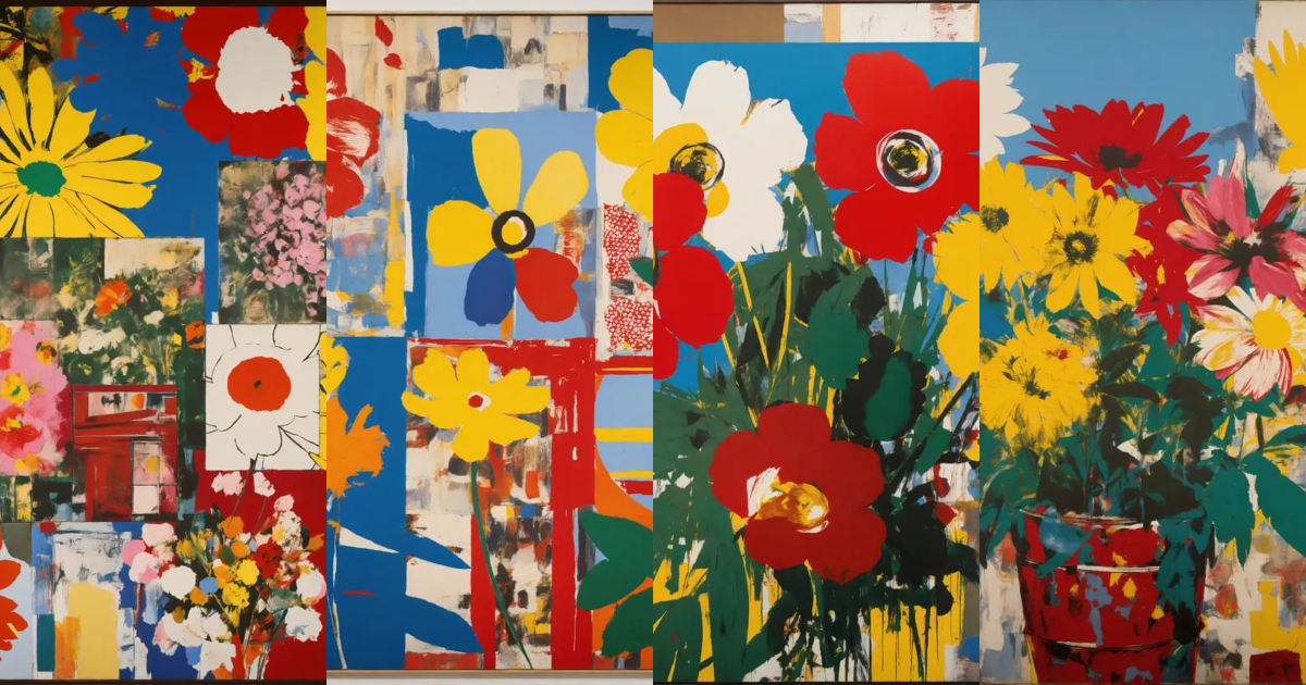 Lexica - Un flower pop art in style Robert Rauschenberg (1925-2008 ...