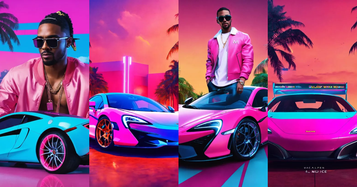 Lexica - Album artwork, 3d, full hd, 4d , rapper, mclaren, miami vice