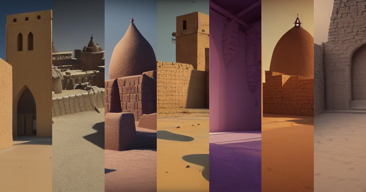 Lexica - Timbuktu, octane render, unreal engine