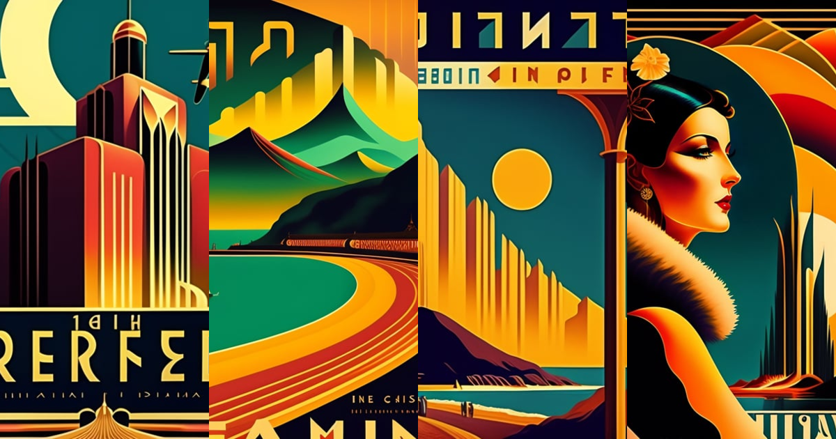 Lexica - Art deco travel poster