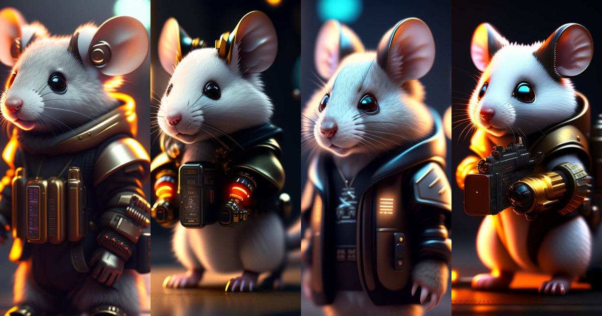 Lexica - High quality 3 d render very cute fluffy cyborg!! rat with ...