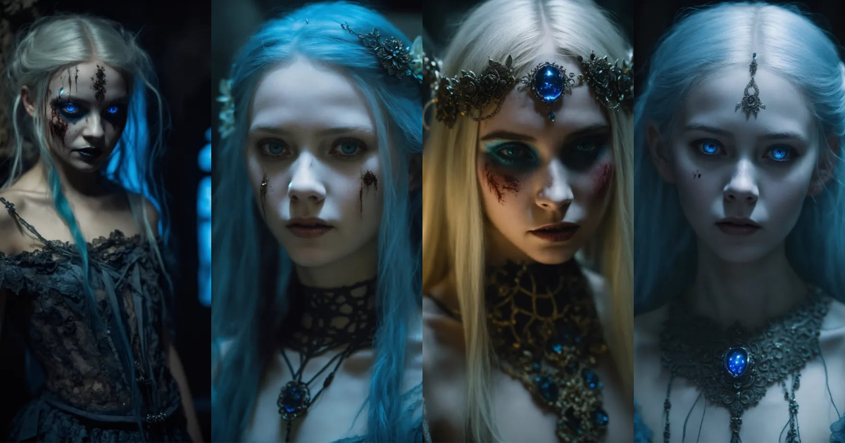 Lexica - Body portrait, ten year old childish female goth necromancer ...