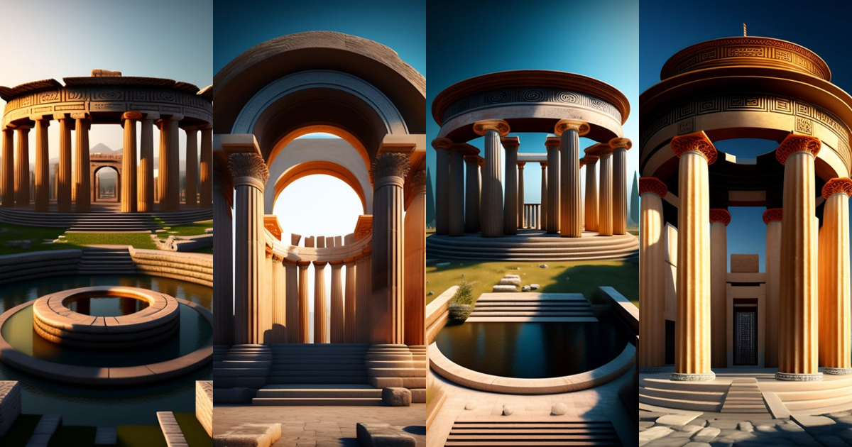 Lexica - Circular agora temple of ancient greece leading to virtual ...