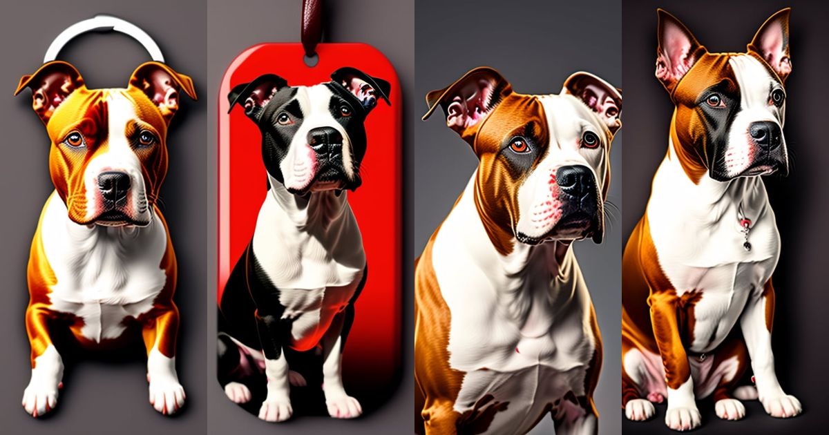 Lexica - American staffordshire terrier, white-red, photo, buffy keychain