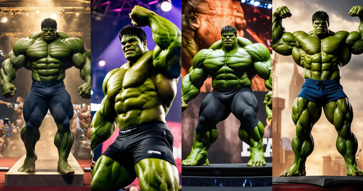 Lexica - Hulk, with strong muscles and a beautiful body, won the first ...
