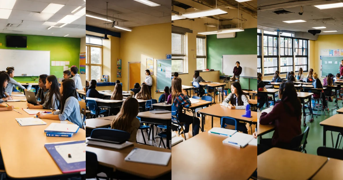 Lexica - A photo of a classroom with students sitting at desks. The ...