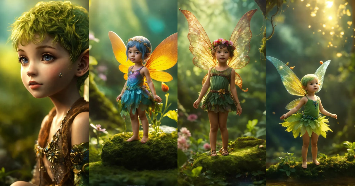 Lexica - A beautiful little pixie full body playing in a mystical world ...