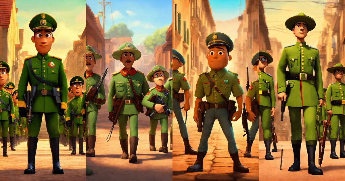 Lexica - Pixar animation of cristero soldiers, pixar style cartoon
