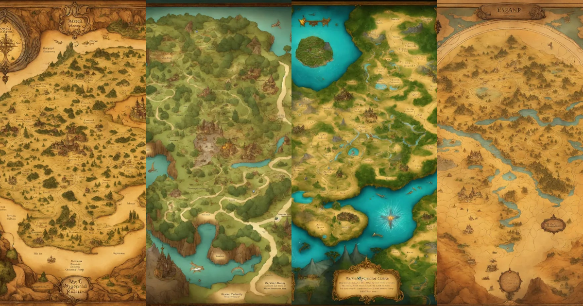 Lexica - Blank fantasy Mystical Magical realm map with enchanted ...