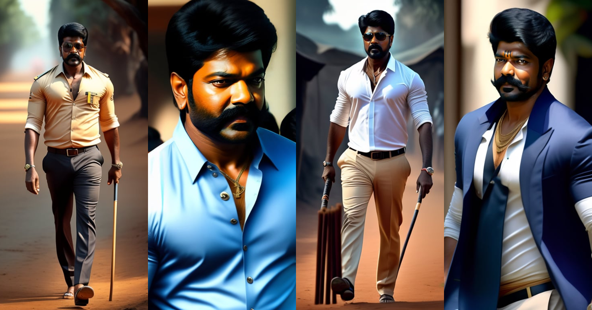 Lexica - Actor Vijay walking with the stick