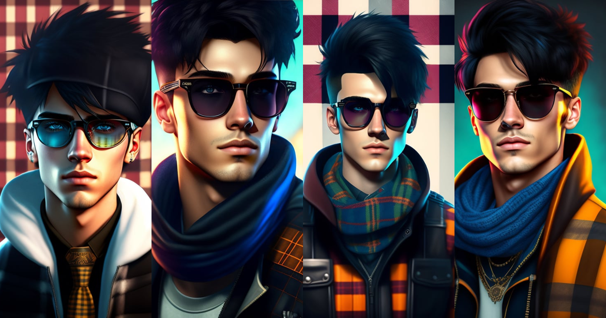 Lexica - Highly detailed portrait of a sewer emo punk student, blue ...