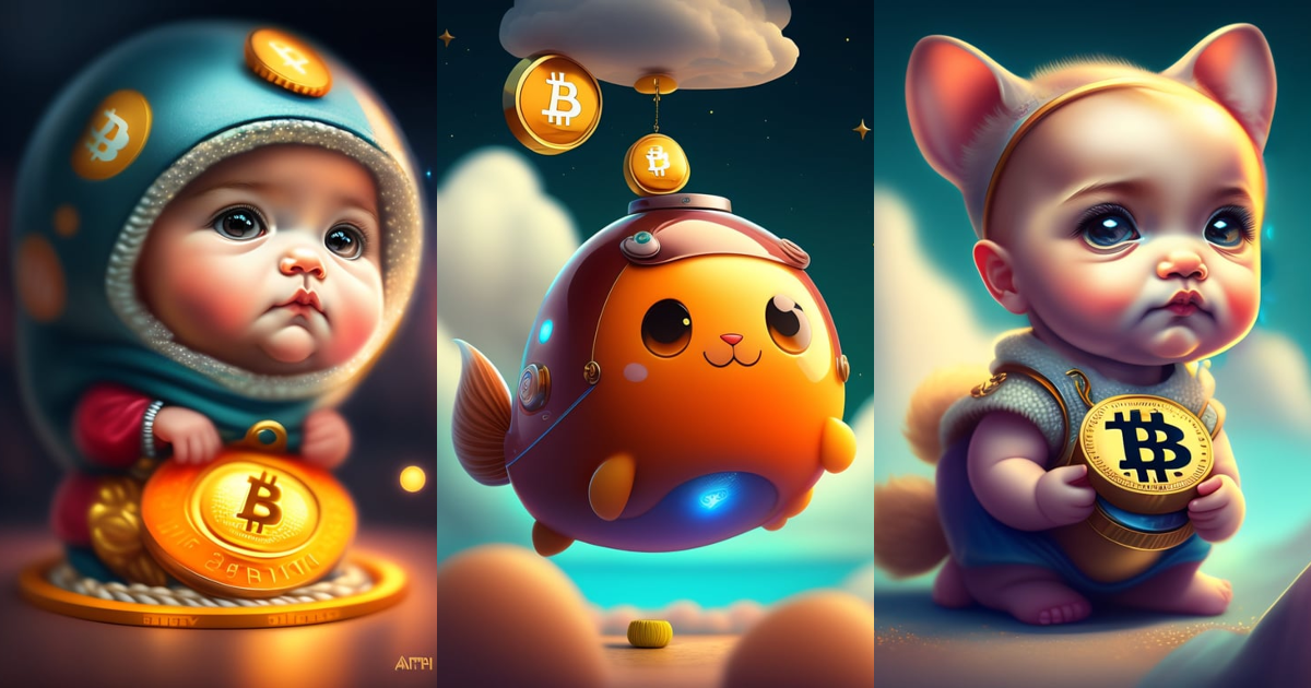 Lexica - Cute and adorable bitcoin baby, fantasy, dreamlike, surrealism ...