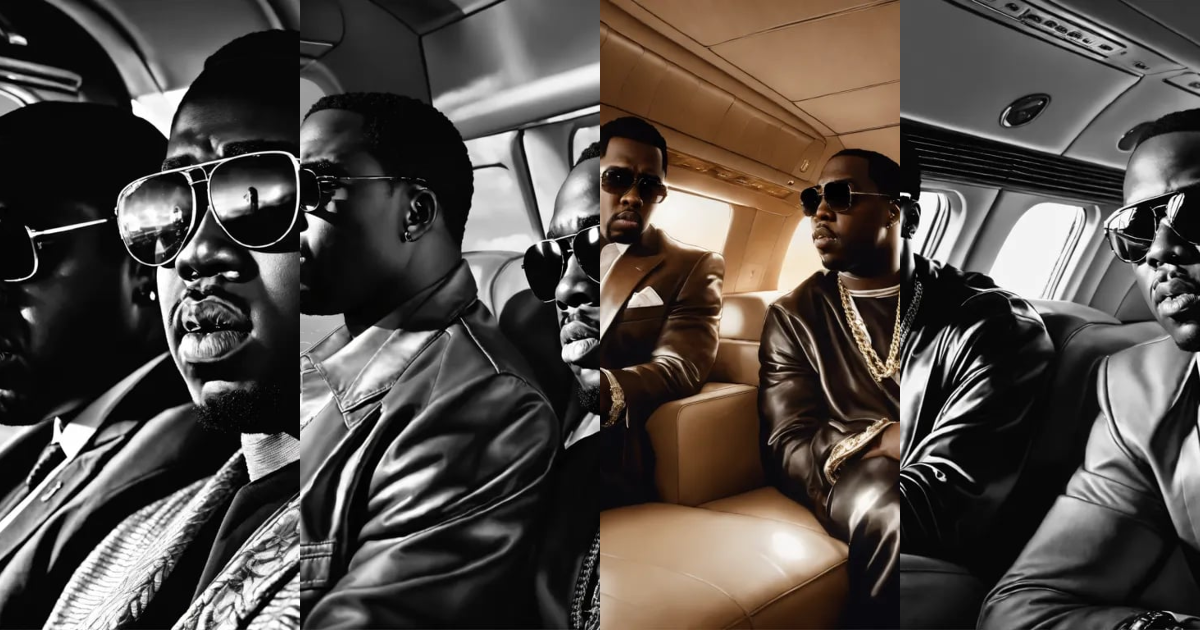 Lexica - Sky view Pop art, hyperrealist portrait of black rapper "Diddy ...