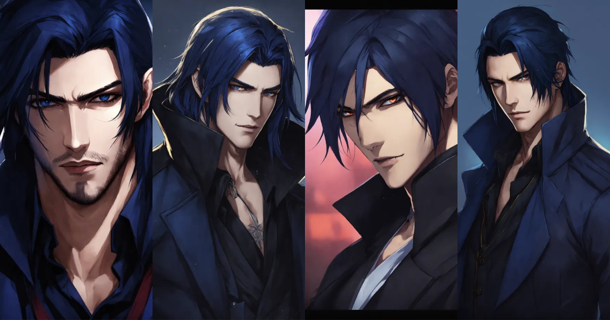 Lexica - Dark blue hair, handsome man, assassin, modern, hitman, cold ...