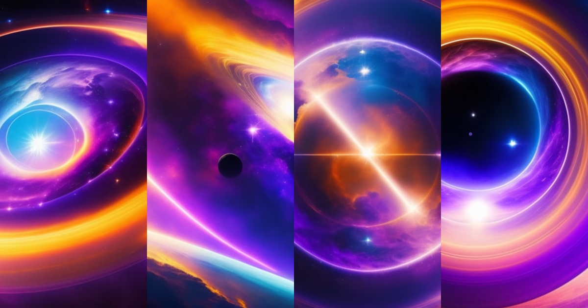 Lexica - Purple and blue and yellow nebula path with planet earth ...