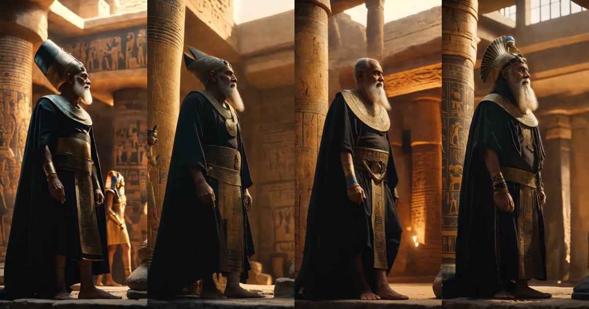 Lexica - An epic fantasy scene in ancient Egypt featuring an old ...