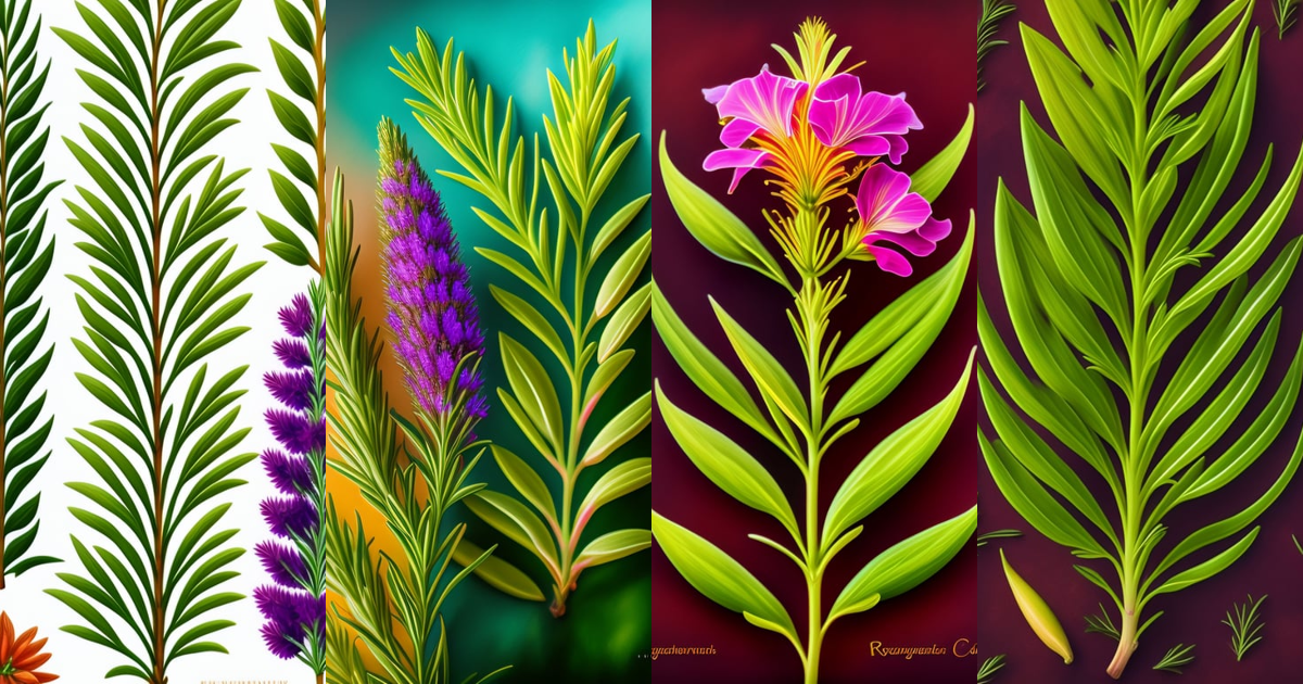 Lexica - Botanical colorful illustration of rosemary