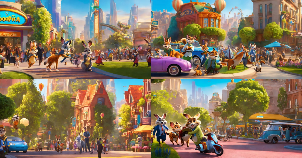 Lexica - A animal city with bright colors, Zootopia, talking animals ...