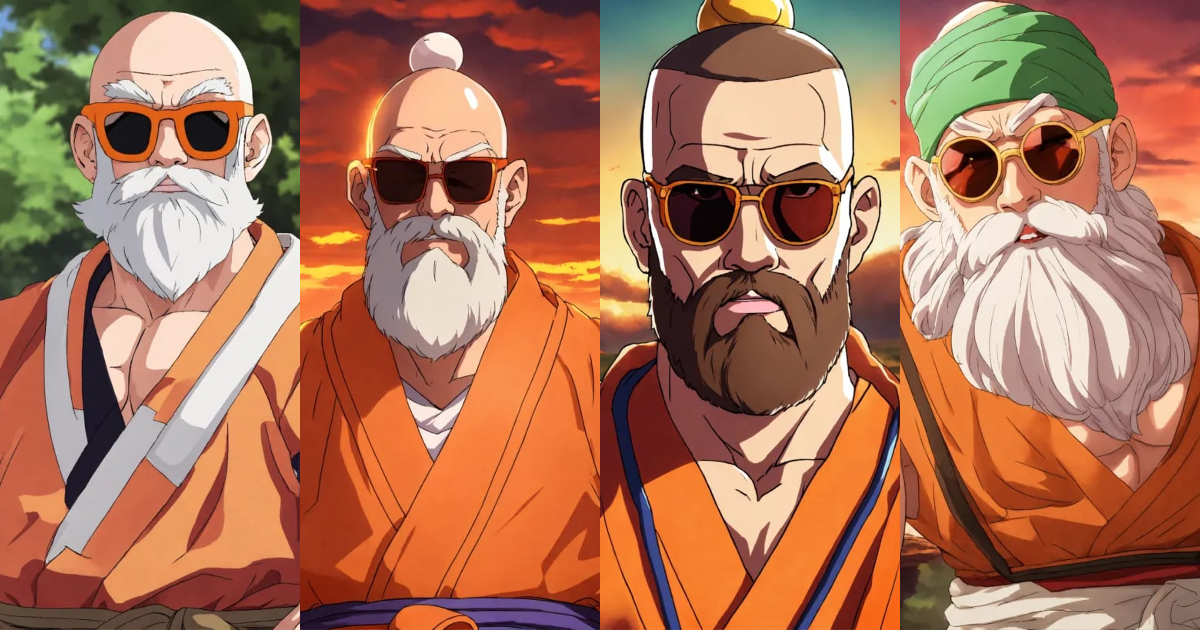 Lexica - Anime picture of Travis Kelce as Master Roshi from dragon ball z