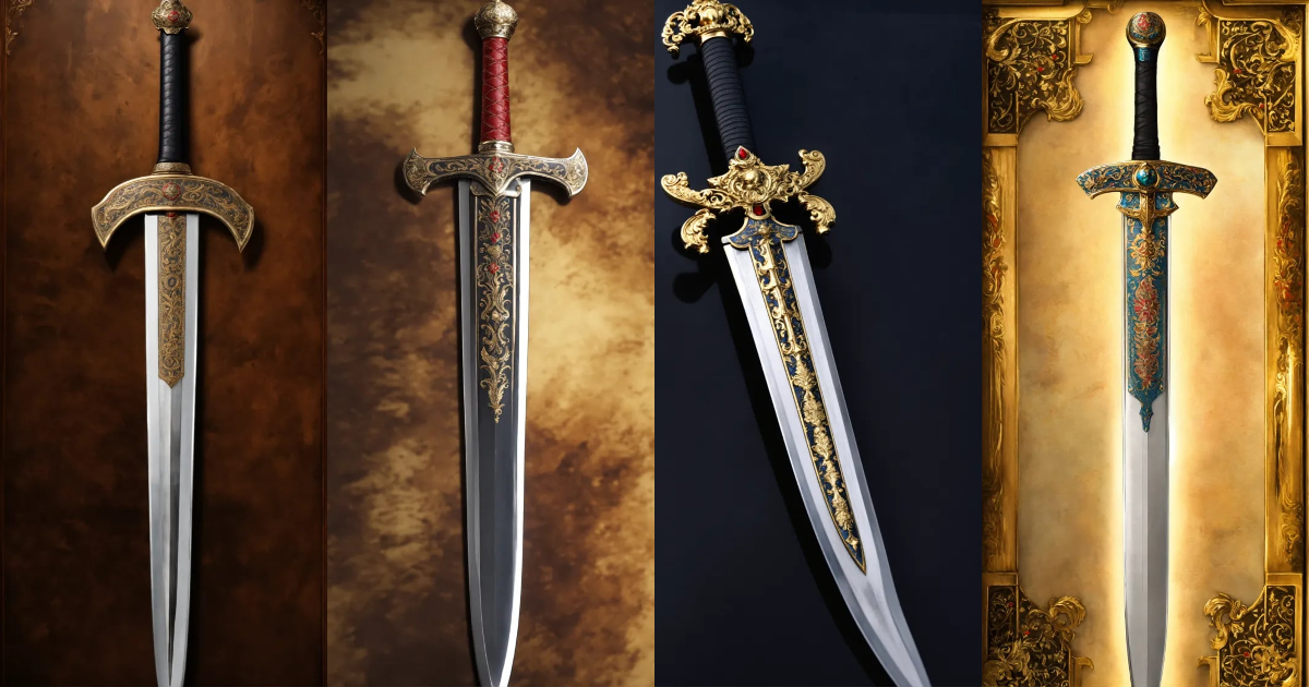 Lexica - Richly decorated long longsword, ultra realistic, very detailled