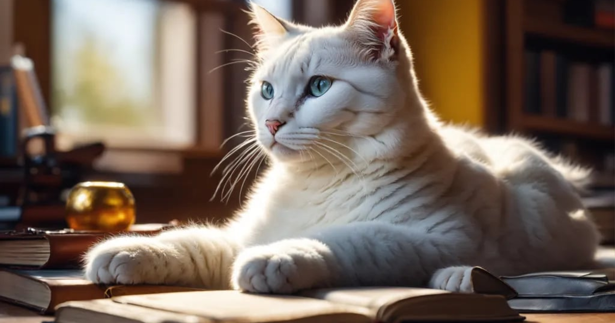 Lexica - Insanly detailed picture of white cat with asymetric Black ...