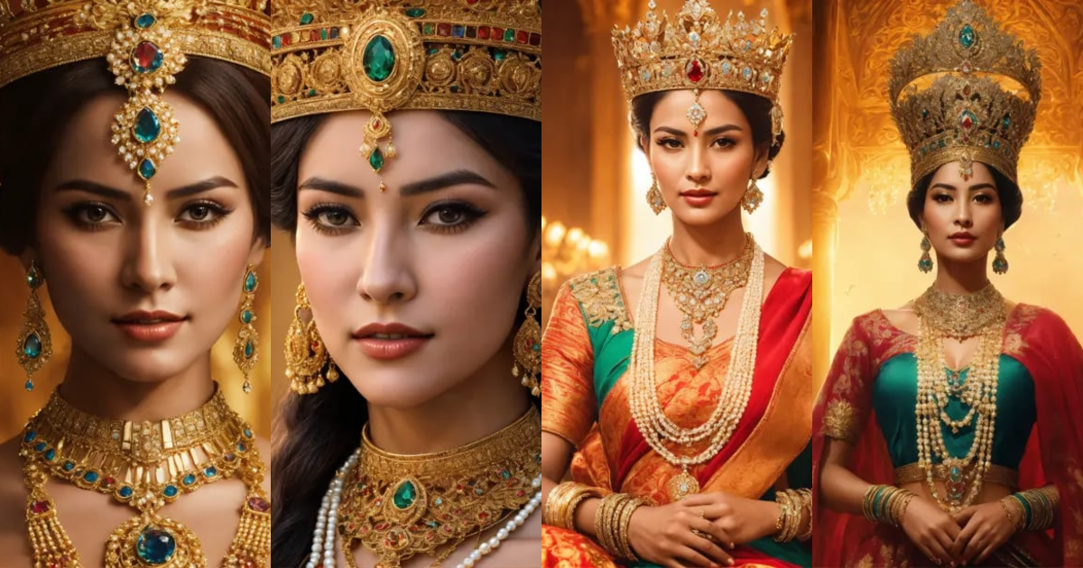 Lexica - Create a description of a majestic middle-aged queen ruling ...