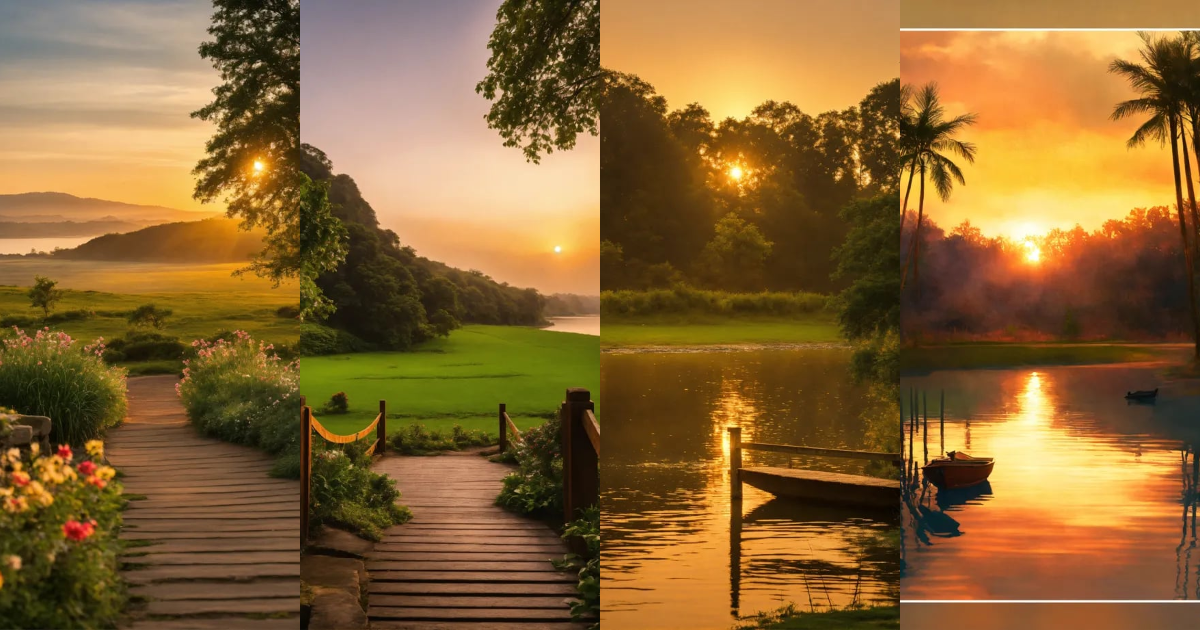 Lexica - Please create an image for an outlook into 2024. Make it serene