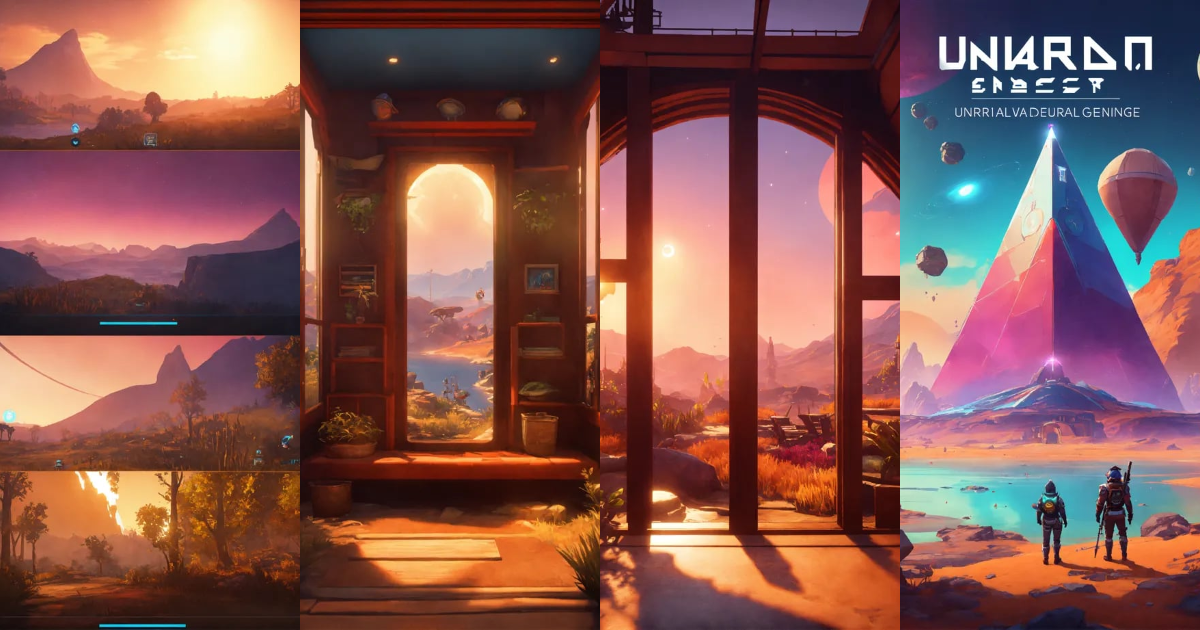 Lexica - Generate a game made in Unreal Engine. Show the game engine UI ...