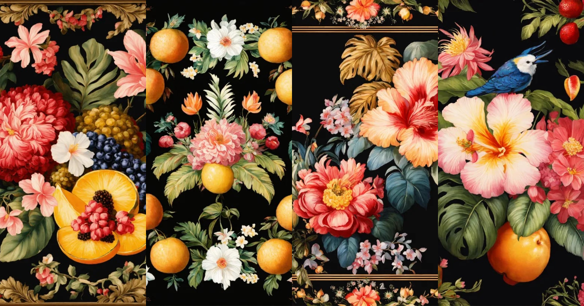 Lexica - Create a tile seamless repeating of a stylistic Rococo ...