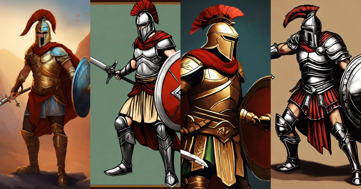 Lexica - Greek hoplite assassin, game icon, fantasy style, digital ...