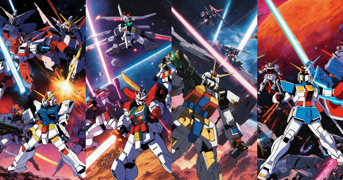 Lexica - 80s anime style black characters gundam pilots laser swords ...