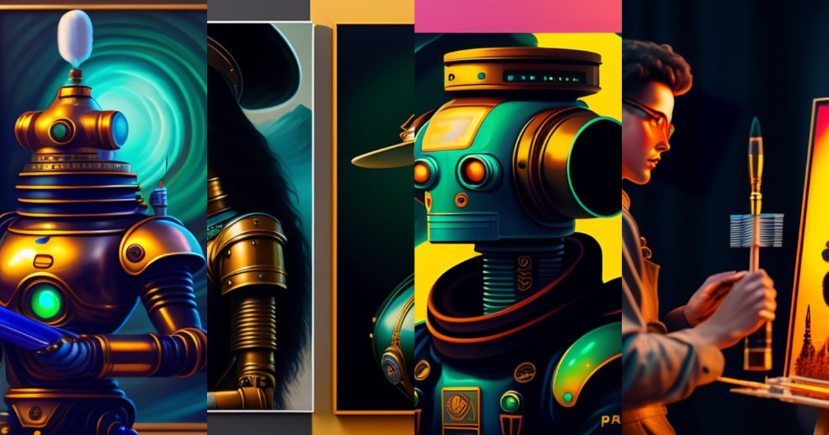 Lexica - An illustration of Bender, robot from futurama as an artist ...