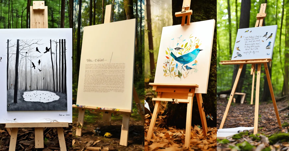 Lexica - Presentation of a simple white canvas, "New" text on canvas ...