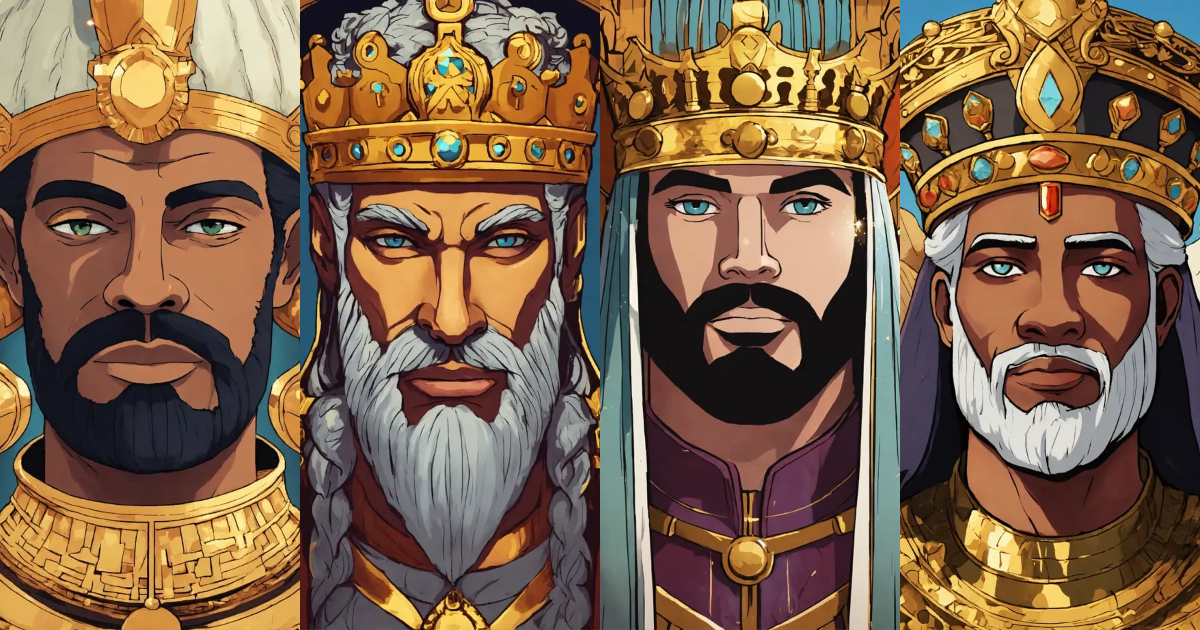 Lexica - King Xerxes from the bible, 2d cartoon, face closeup