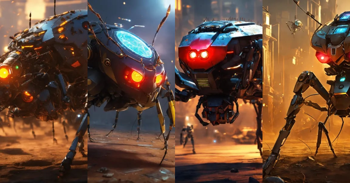 Lexica - Swarms of large evil ant faced robots with armored spider like ...