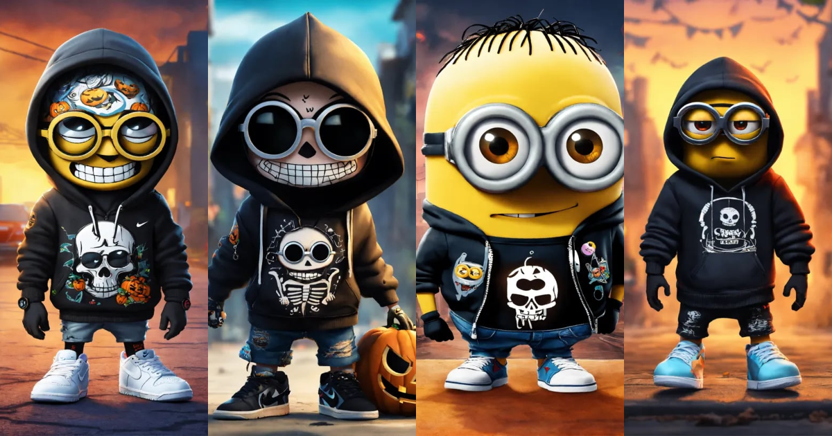 Lexica - A cute minion stuffed Halloween character skeleton with ...