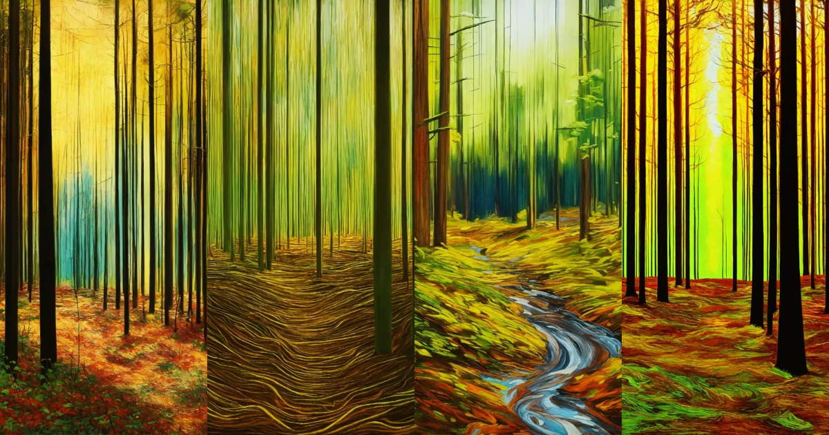 Lexica - Forest, oil painting, recursive art, line art, in style ...