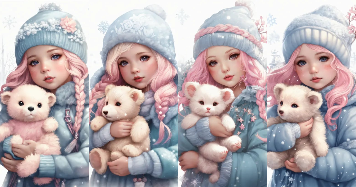 Lexica - Full body of a realistic sweetness Baby chibi Girl winter ...