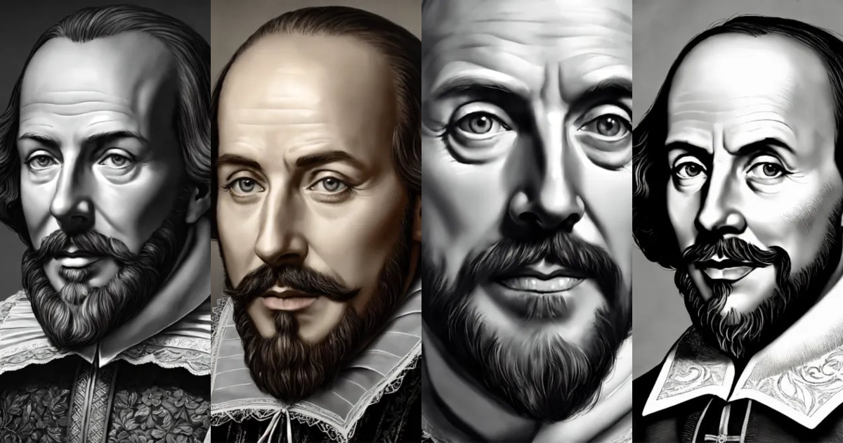 Lexica - Greyscale Portrait of William Shakespeare in photo realistic style