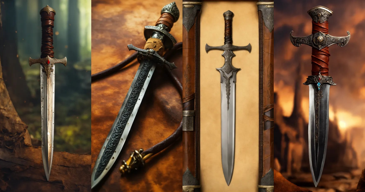 Lexica - Cursed dagger with old leather wrapped around the hilt, the blade is made out of bone