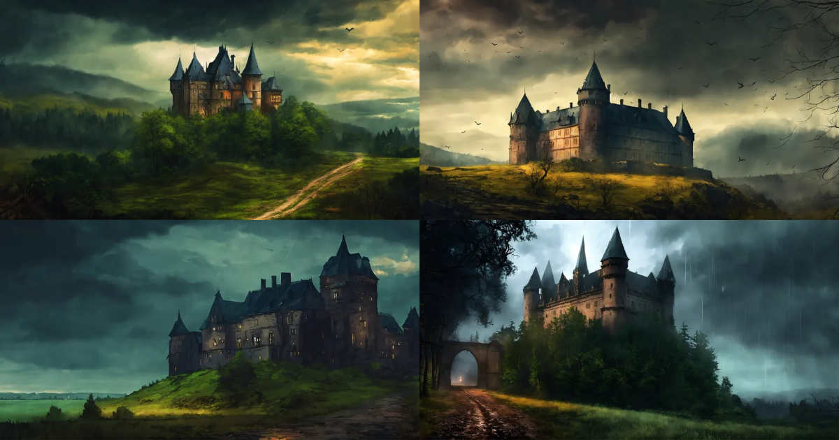 Lexica - Landscape digital concept art, old german castle , spooky ...