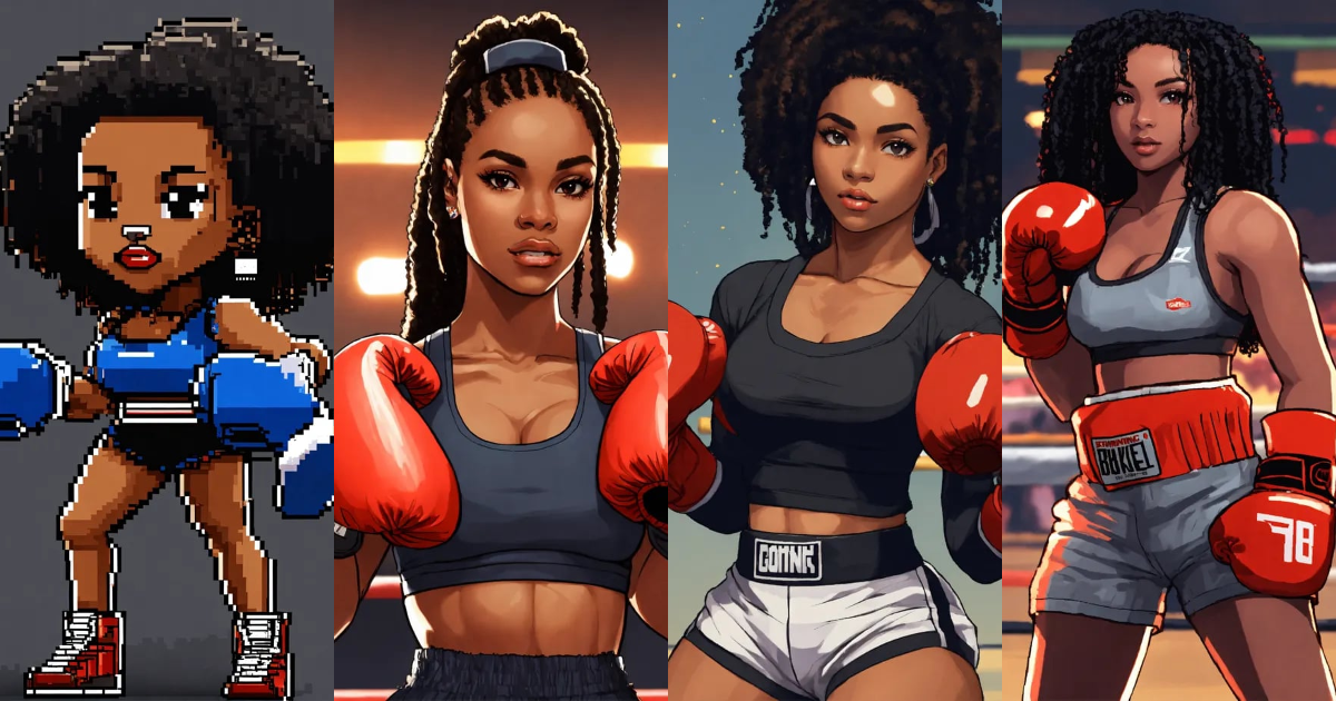 Lexica - Light skinned black female, long straight & fluffy black well ...