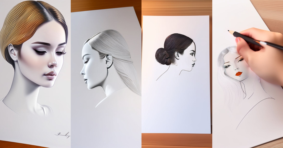 Lexica - Line Art Drawing, Minimalist Drawing, Detailed Portrait ...